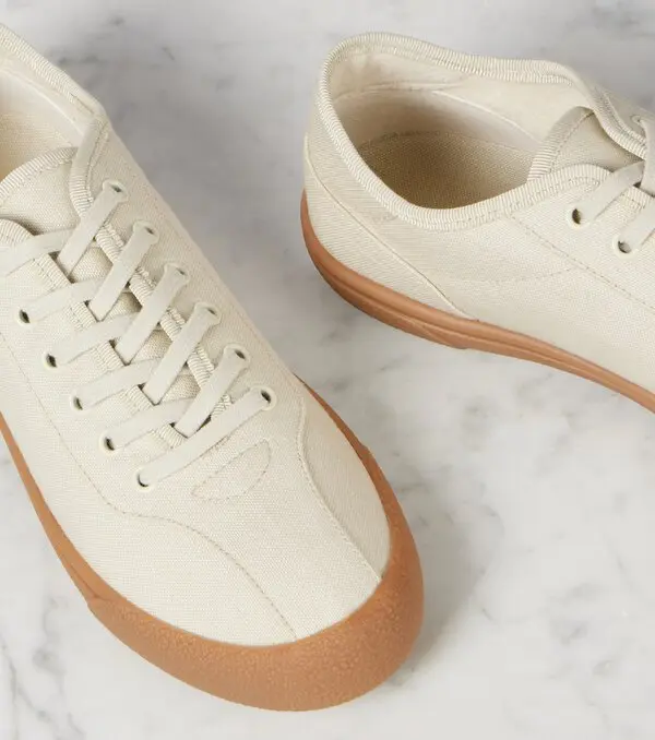 THE ROW Canvas Lace-up Sneakers - White