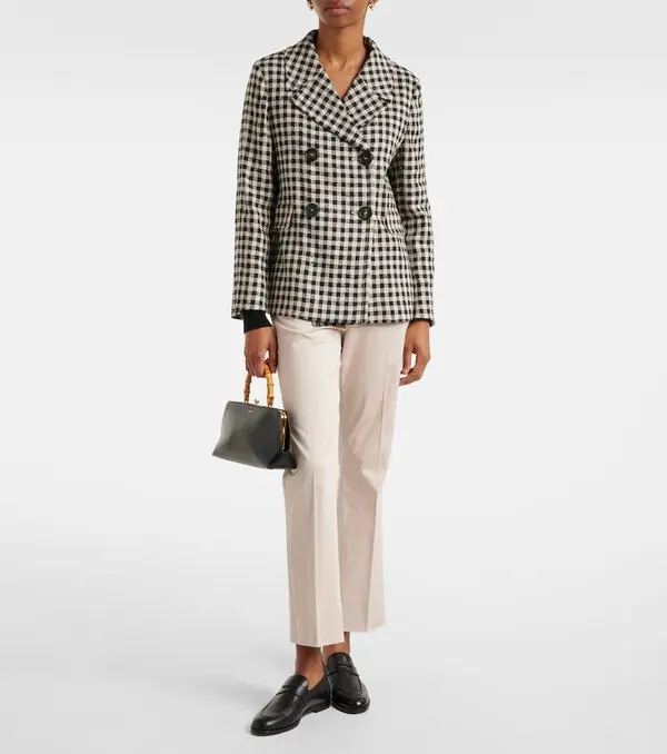 Max Mara Felice Wide-leg Cotton-blend Pants - Beige