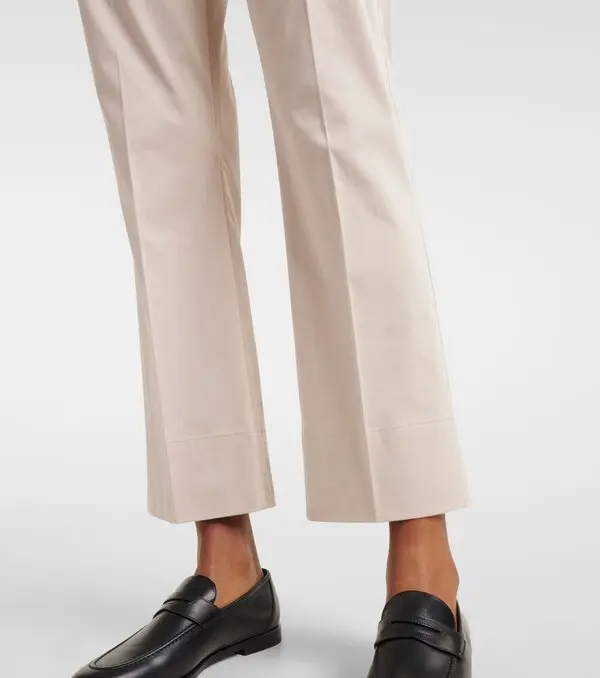 Max Mara Felice Wide-leg Cotton-blend Pants - Beige