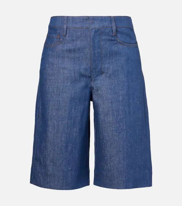 Max Mara Eric Cotton And Linen Twill Shorts