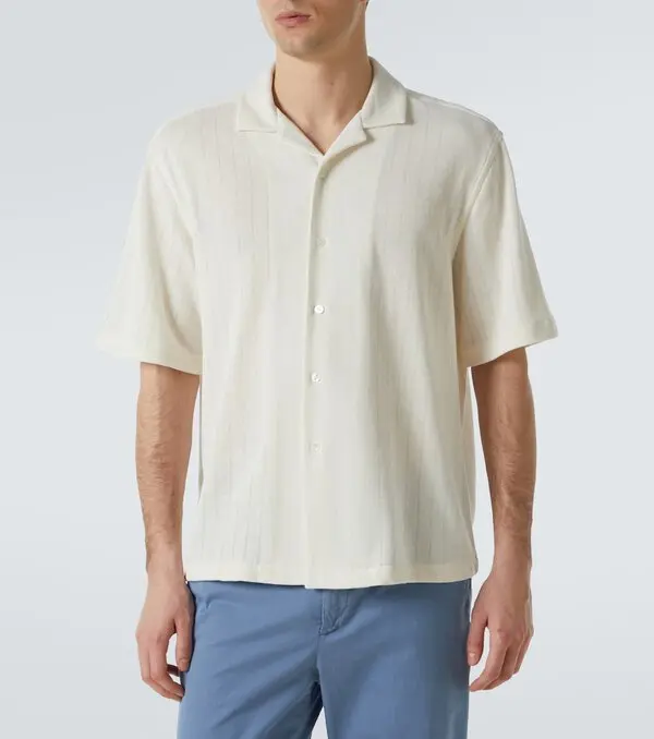 LARDINI Striped Bowling Shirt
