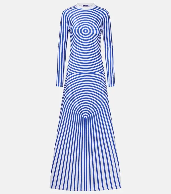 JEAN PAUL GAULTIER Printed Jersey Maxi Dress - White