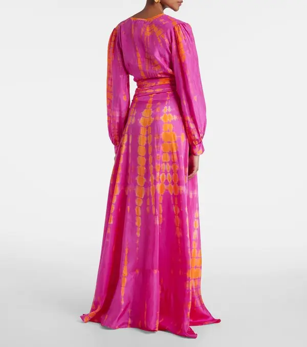 Anna Kosturova Tie-dye Silk Wrap Top