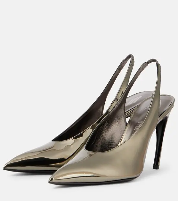 Attico Viper 95 Slingback Pumps - Grey