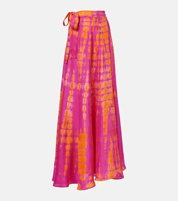 Anna Kosturova Tie-dye Silk Wrap Skirt