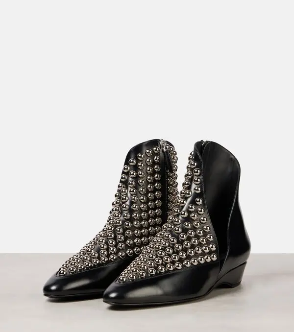 Alaïa Studded Leather Ankle Boots