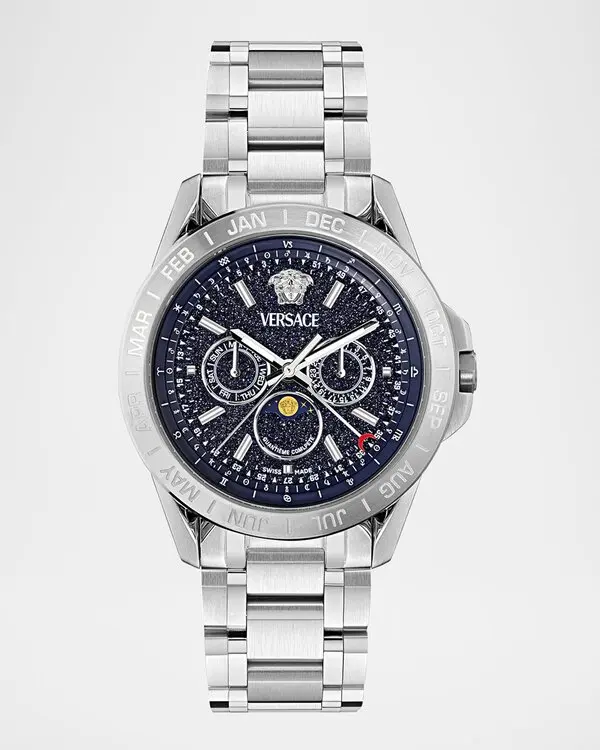 Versace 43mm Stainless Steel Bracelet Watch - Silver