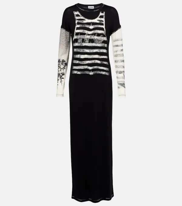 JEAN PAUL GAULTIER Printed Jersey Maxi Dress