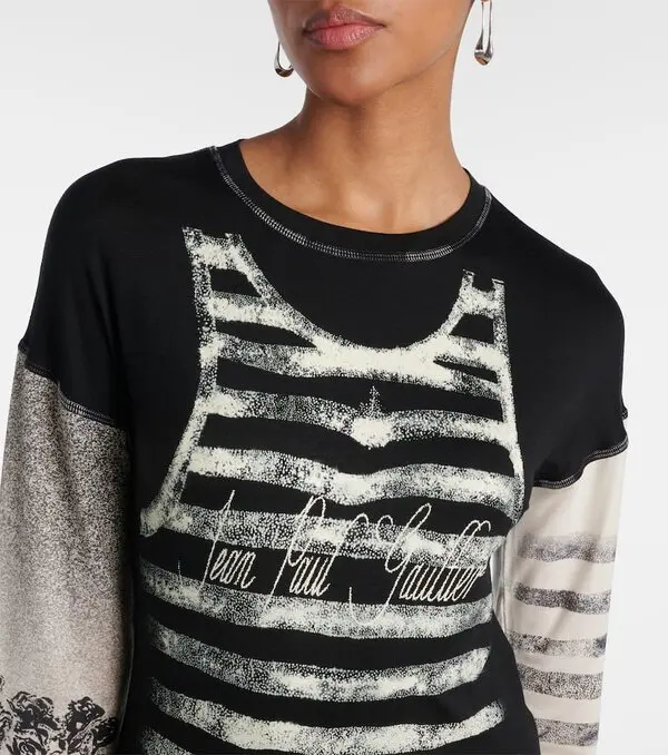 JEAN PAUL GAULTIER Printed Jersey Maxi Dress