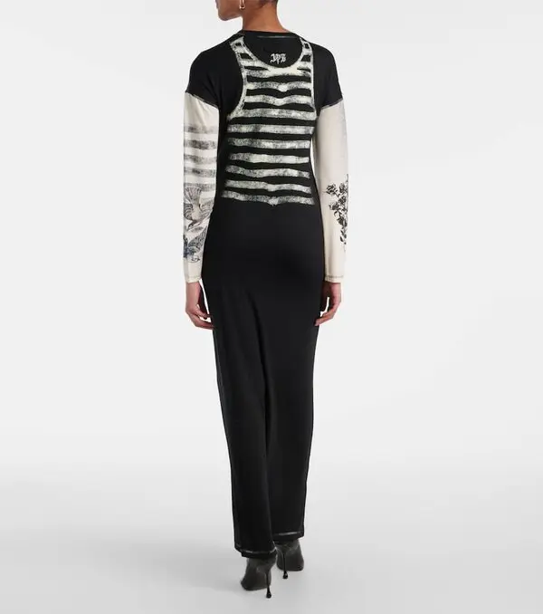 JEAN PAUL GAULTIER Printed Jersey Maxi Dress