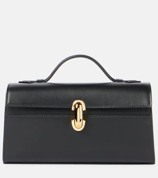 Savette Symmetry Pochette Leather Tote - Black