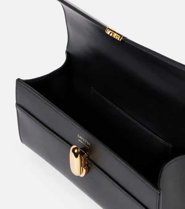 Savette Symmetry Pochette Leather Tote - Black