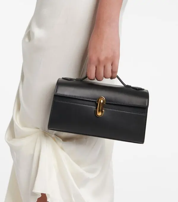 Savette Symmetry Pochette Leather Tote - Black
