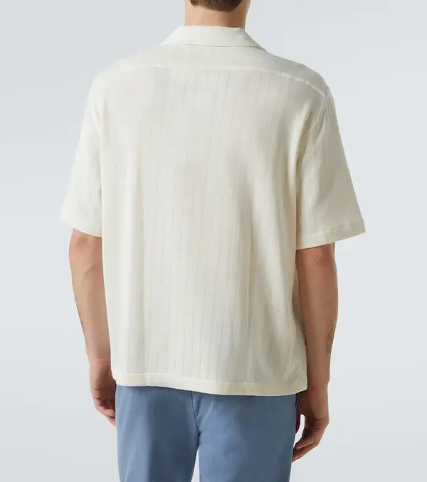 LARDINI Striped Bowling Shirt