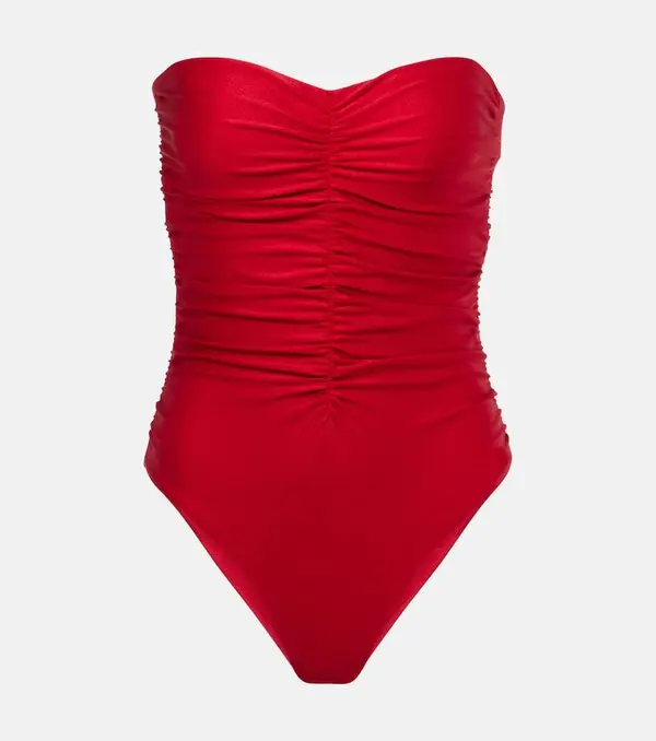 Jade Swim Yara Ruched Swimsuit - Red