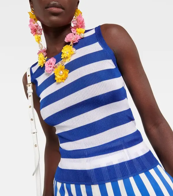 Dolce & Gabbana Ribbed-knit Striped Tank Top