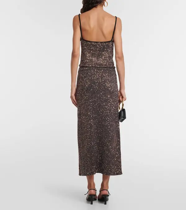 Altuzarra Diaplo Metallic Knit Crop Top - Black