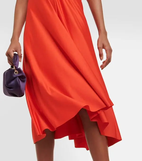 Victoria Beckham Draped Satin Midi Dress