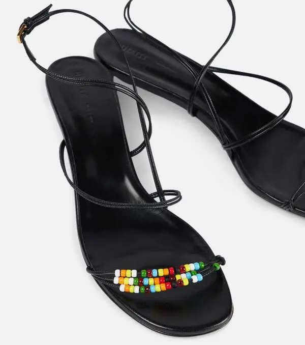 Khaite Loop 35 Beaded Leather Sandals
