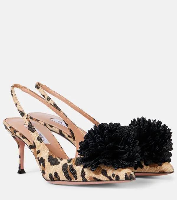 AQUAZZURA Couturier 65 Raffia Slingback Pumps