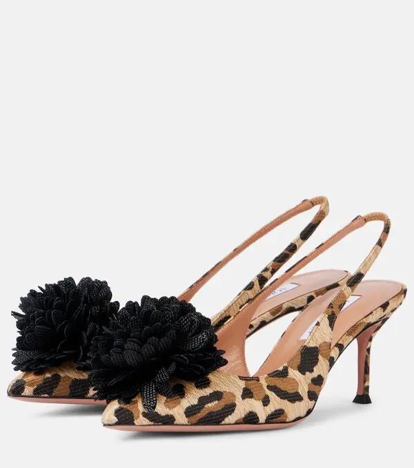 AQUAZZURA Couturier 65 Raffia Slingback Pumps