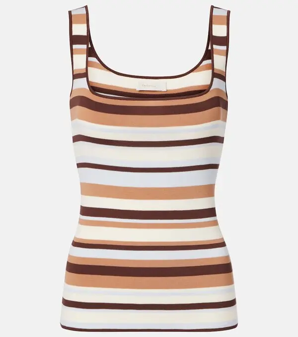 Faithfull The Brand Enya Striped Knitted Cotton-blend Top