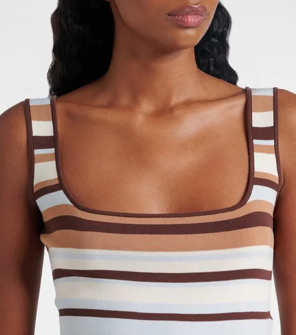 Faithfull The Brand Enya Striped Knitted Cotton-blend Top