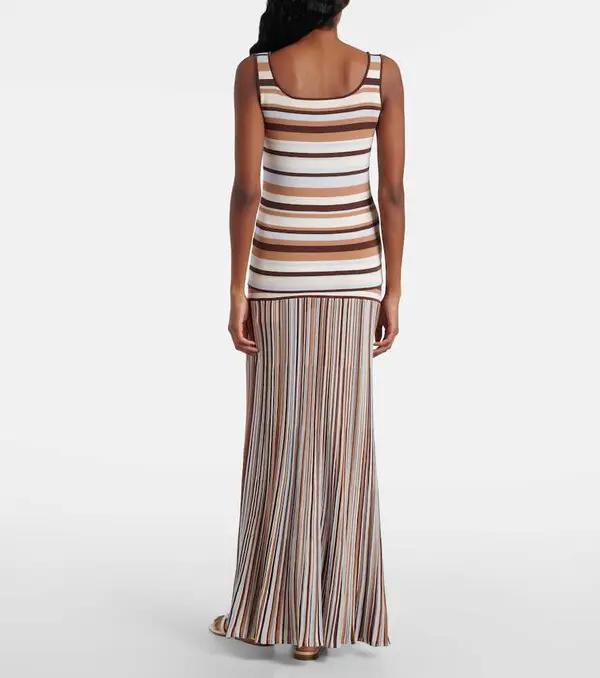 Faithfull The Brand Enya Striped Knitted Cotton-blend Top