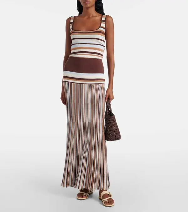 Faithfull The Brand Enya Striped Knitted Cotton-blend Top