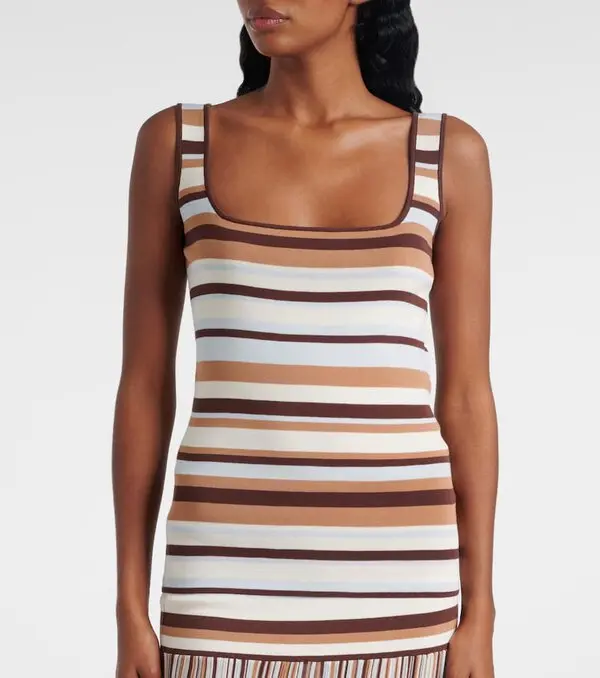 Faithfull The Brand Enya Striped Knitted Cotton-blend Top