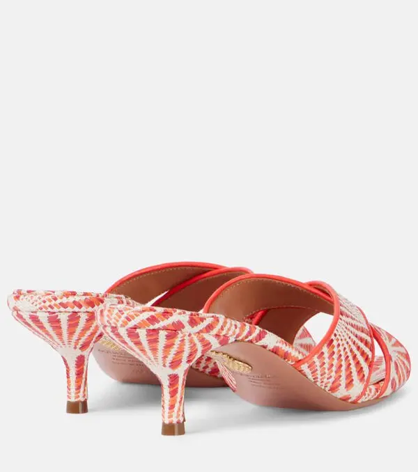 AQUAZZURA Divine 50 Leather-trimmed Mules