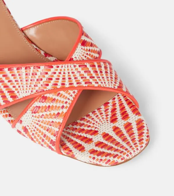 AQUAZZURA Divine 50 Leather-trimmed Mules