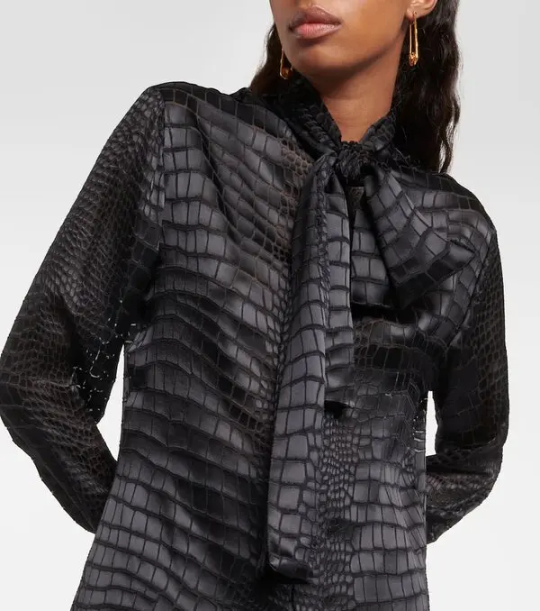 Versace Tie-neck Devore Shirt