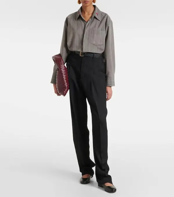 Bottega Veneta Astaire Leather Mary Jane Flats - Black
