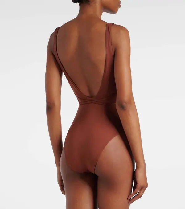 Max Mara Carisma Belted Swimsuit - Brown