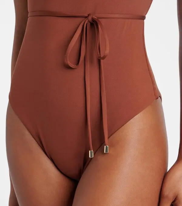 Max Mara Carisma Belted Swimsuit - Brown