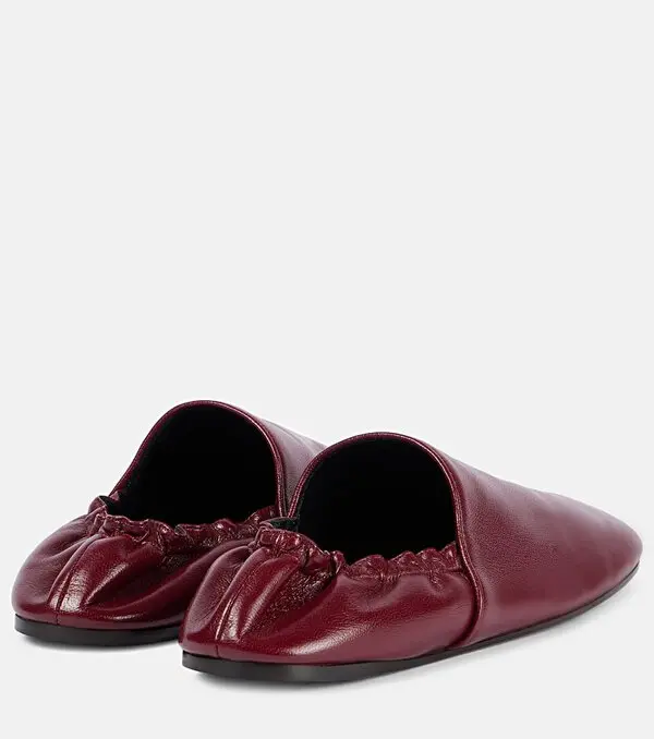 Khaite Banks Leather Slip-on Shoes - Burgundy