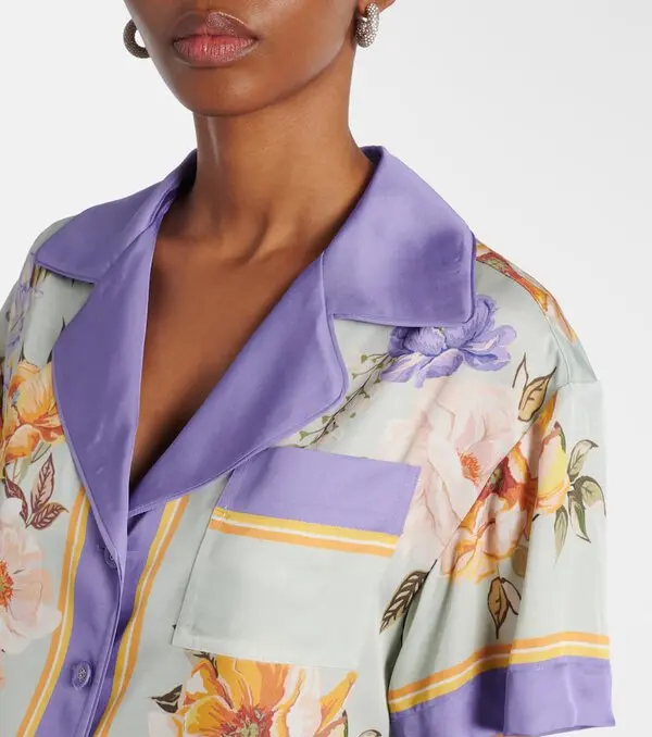 SELF-PORTRAIT Floral Twill Shirt