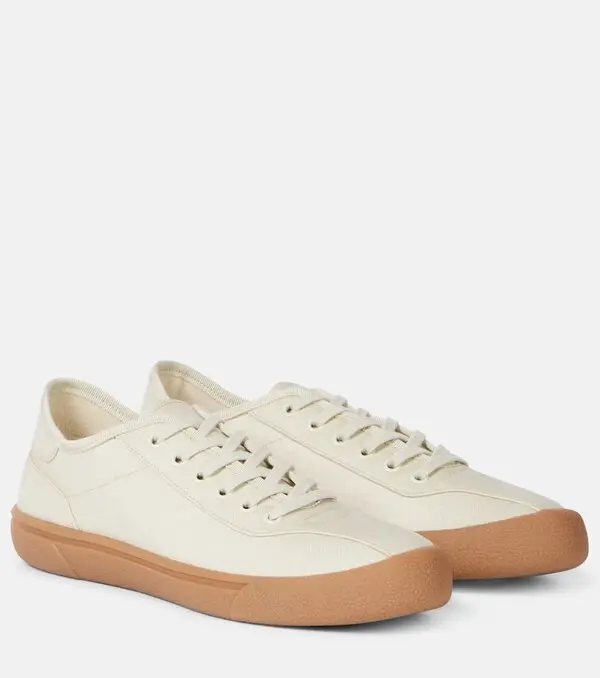 THE ROW Canvas Lace-up Sneakers - White