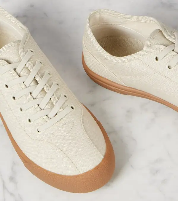 THE ROW Canvas Lace-up Sneakers - White