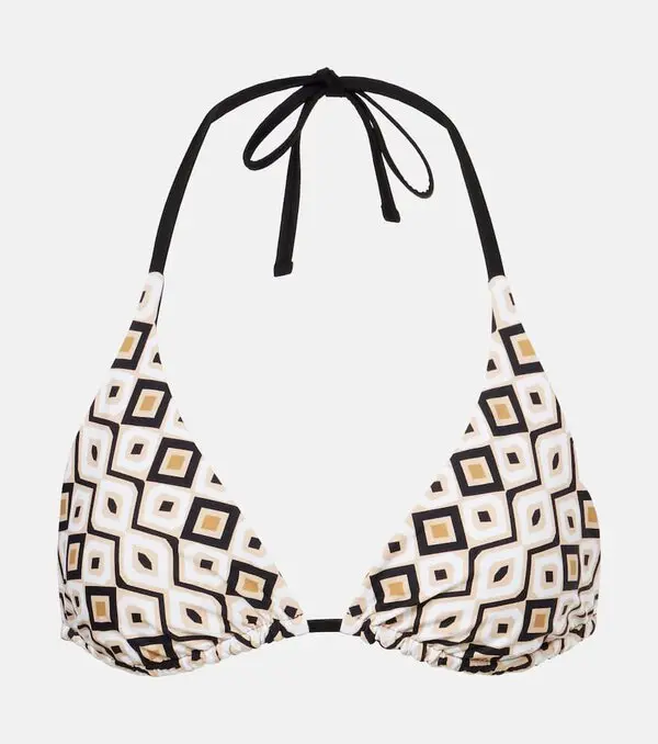 Max Mara Amedea Geometric Bikini Top - White