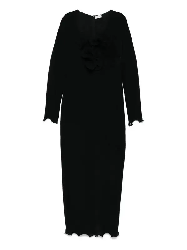 Magda Butrym Floral-appliqué Maxi Dress - Black