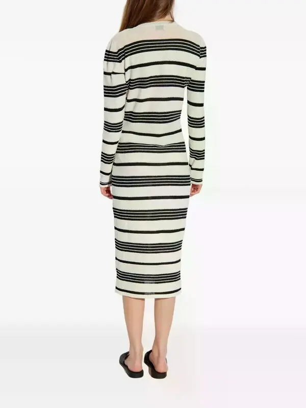 Moncler Cotton-blend Midi Dress - White
