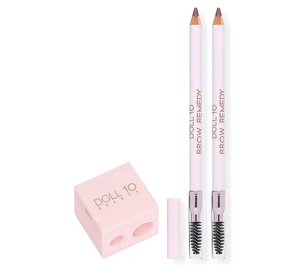 DOLL 10 Brow Remedy Precision Powder Pencil Duo With Sharpener - One-color