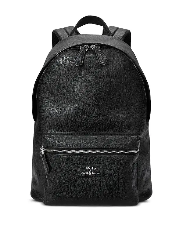 Polo Ralph Lauren Pebbled Leather Backpack - Black