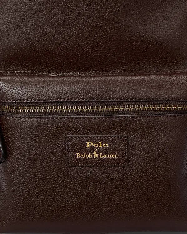 Polo Ralph Lauren Pebbled Leather Backpack - Dark Brown