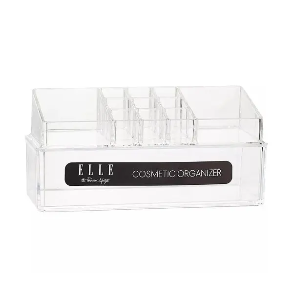 ELLE Stackable Cosmetic Organizer With 11 Compartments & Drawer Section