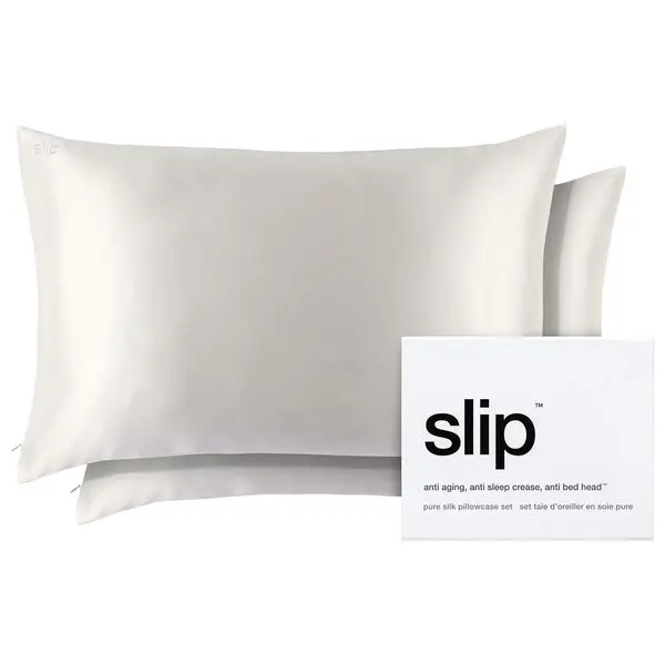 Slip Pure Silk Queen Pillowcase Duo In White - One-color