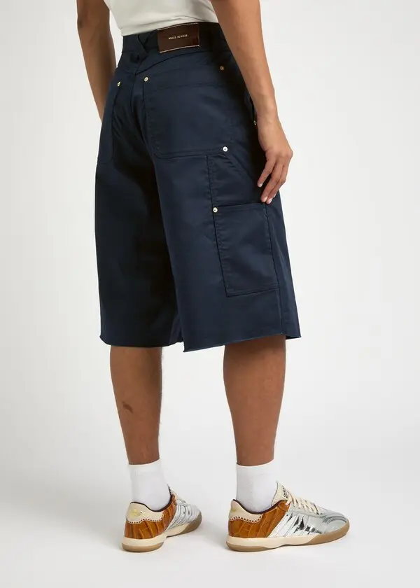 Wales Bonner Kingston Twill Shorts - Navy - 50% Off | Editorialist