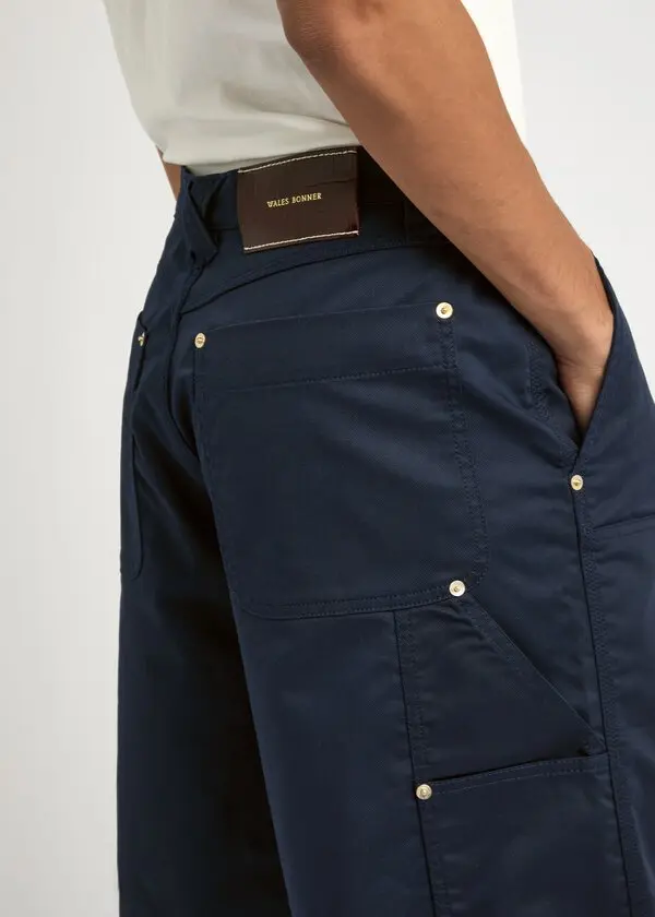 Wales Bonner Kingston Twill Shorts - Navy - 50% Off | Editorialist